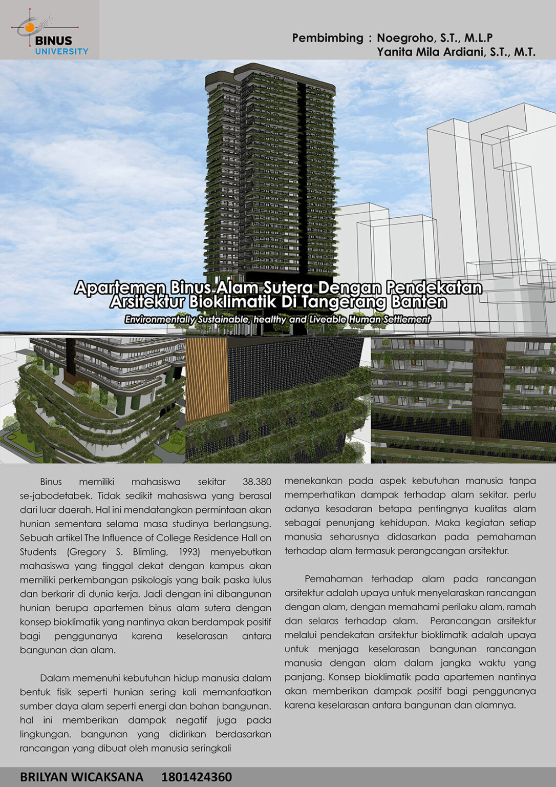 Apartemen Binus Alam Sutera – Brilyan Wicaksana – Architecture BINUS ...