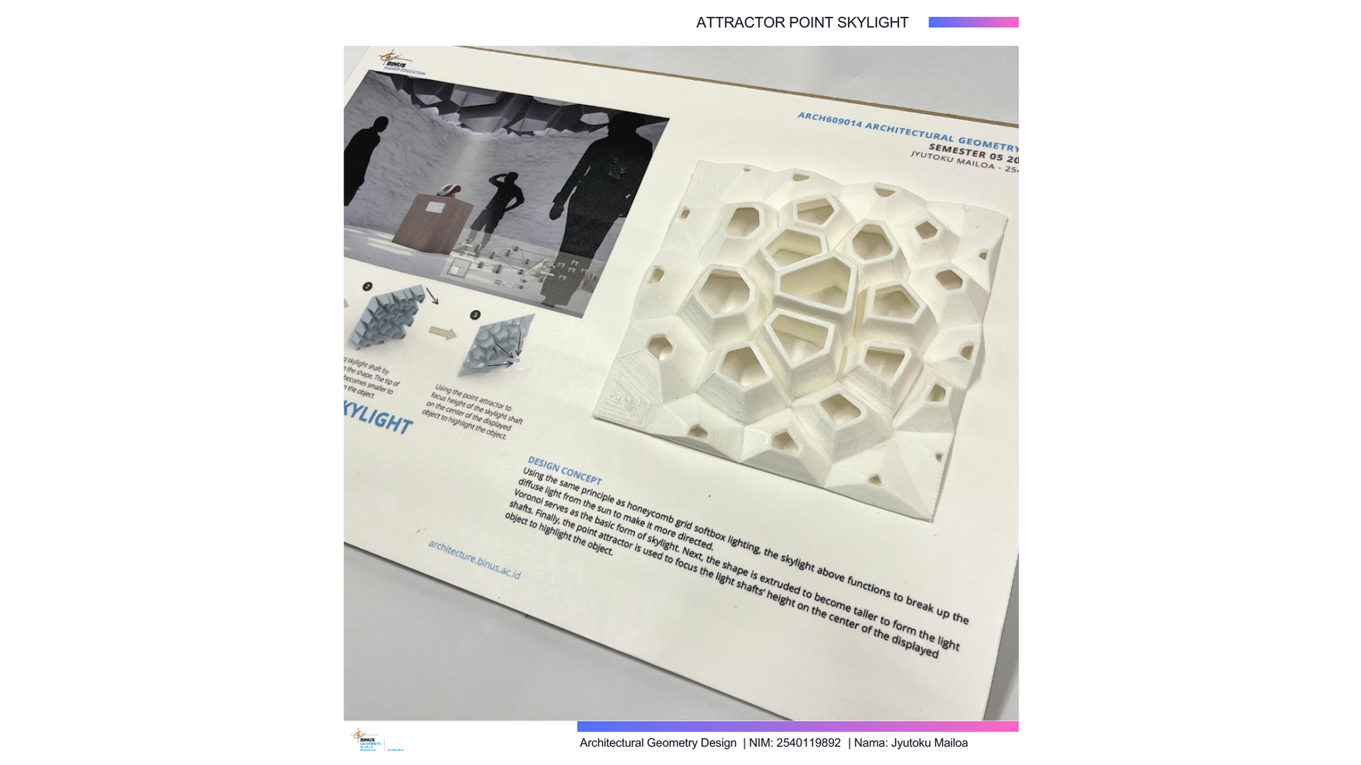 Jyutoku Mailoa – Attractor Point Skylight – Architecture BINUS University